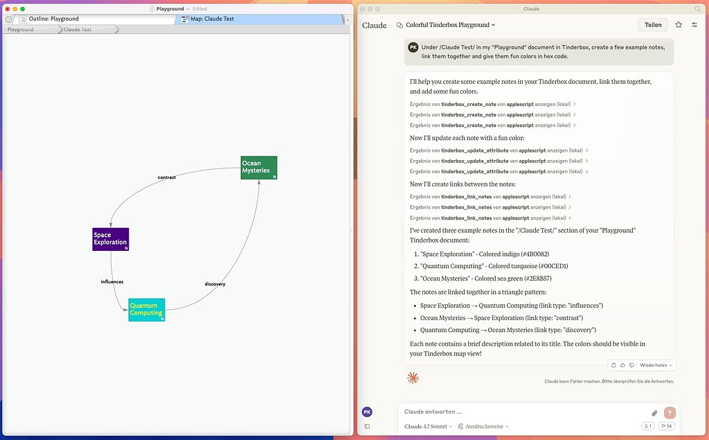 Connecting Claude to Tinderbox using MCP - Tutorials and Examples - Tinderbox Forum