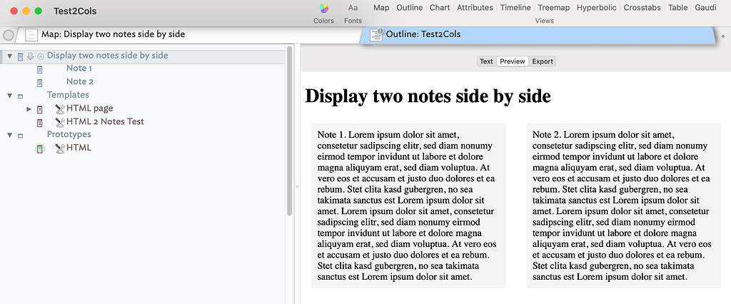 Displaying text content of two notes side by side - Tutorials and ...